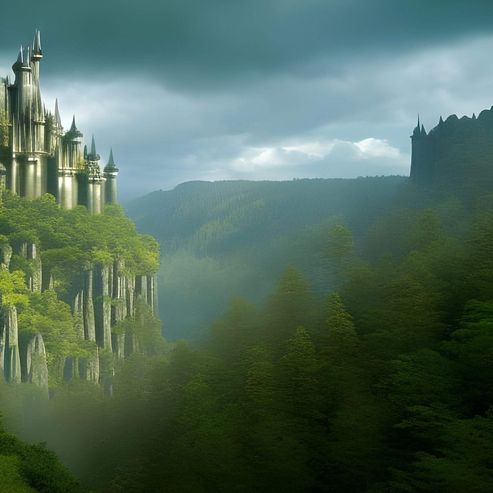 The Castle in The Valley - AI Generated Artwork - NightCafe Creator