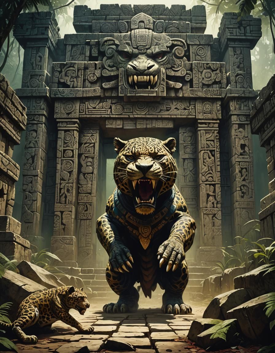 jaguar mayan temple horror - AI Generated Artwork - NightCafe Creator