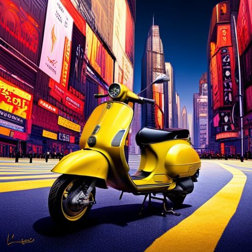 A Vibrant Scooter - AI Generated Artwork - NightCafe Creator
