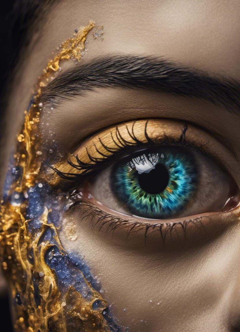 eye iris closeup ultradetailed glossy refraction keyshot caustics ...