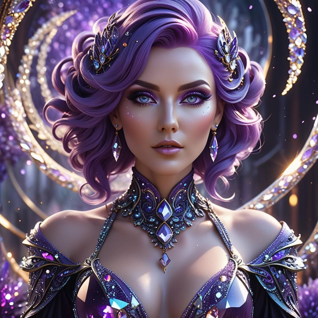 Lea - Lady of Crystals - AI Generated Artwork - NightCafe Creator