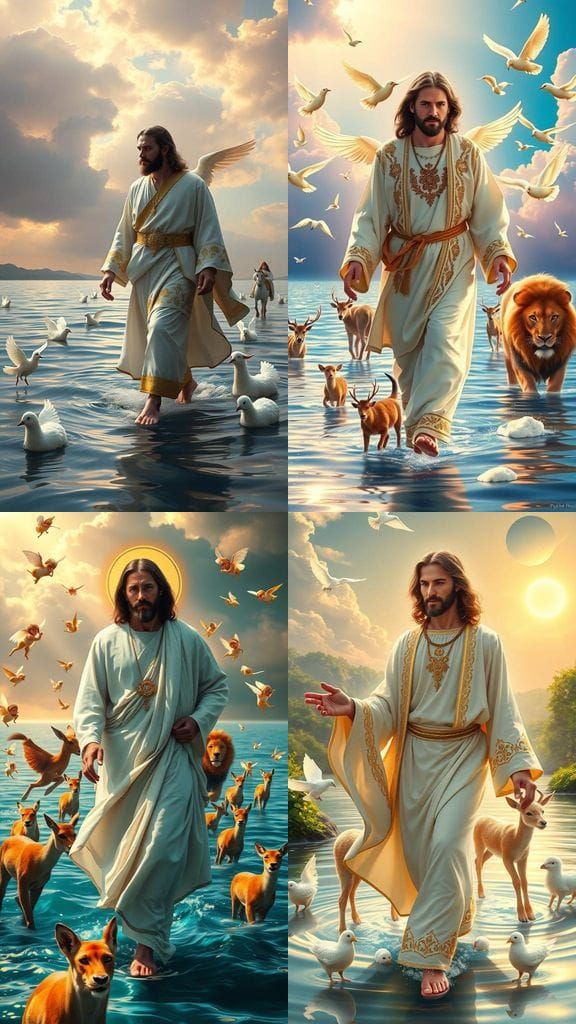 Jesus in Paradise, Heaven's Splendor - AI Art