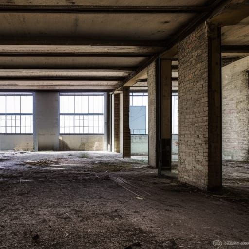 abandoned warehouse interior - AI Generated Artwork - NightCafe Creator