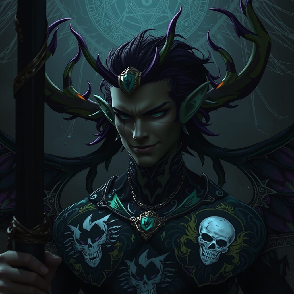 Dark Fae Warrior, Grim Gritty Fantasy Art - AI Art