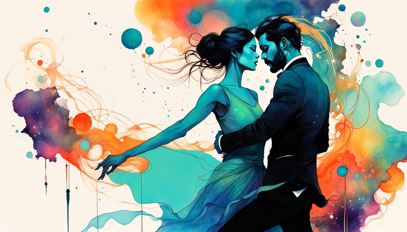 Spectrum Cosmic Serenade, bioluminescent, minimalism, orchestra, tango dancers, Conrad Roset ...