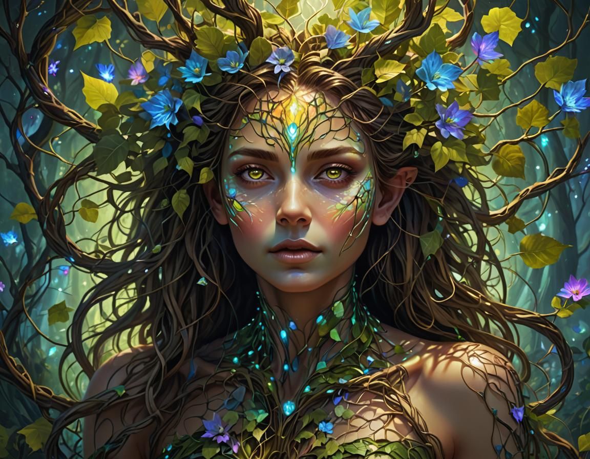 A transcendentally radiant post-modern dryad - AI Generated Artwork ...