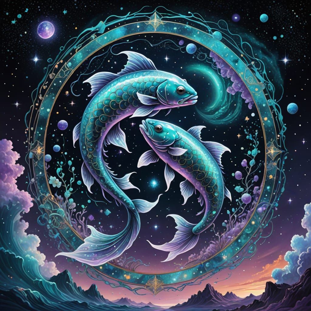 A mystical Pisces Zodiac! - Ethereal Zodiac Twins Swim in Co...