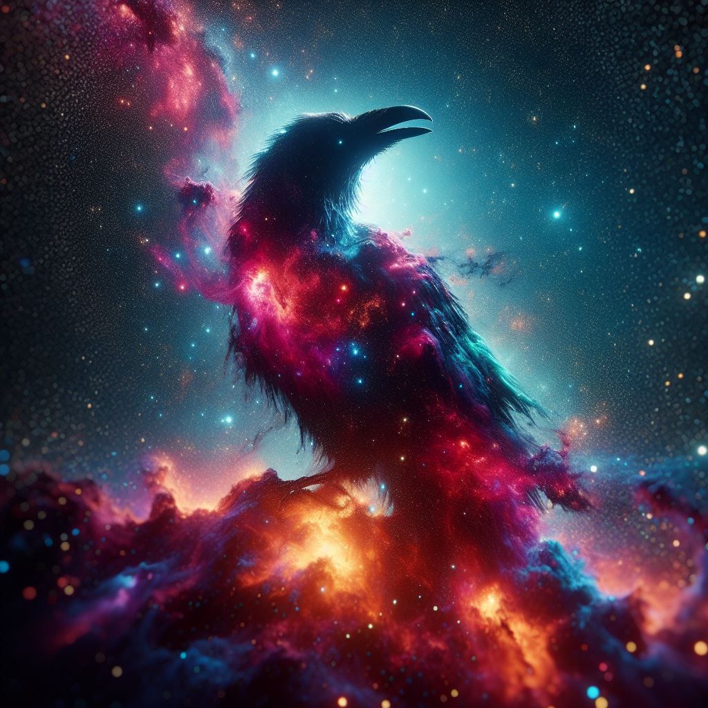Galaxy - Raven - AI Generated Artwork - NightCafe Creator