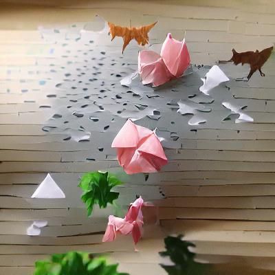 Origami rain - AI Generated Artwork - NightCafe Creator