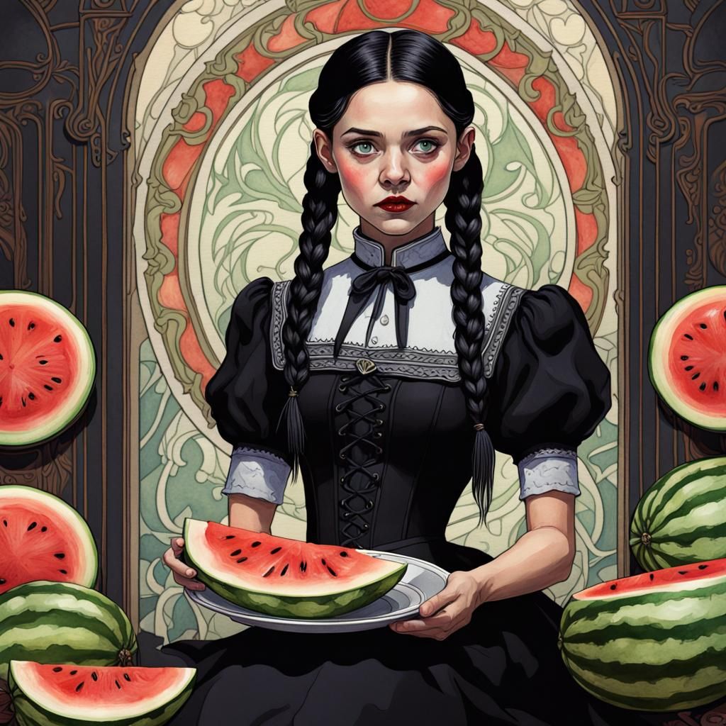 Wednesday’s Wonderful Watermelon - AI Generated Artwork - NightCafe Creator