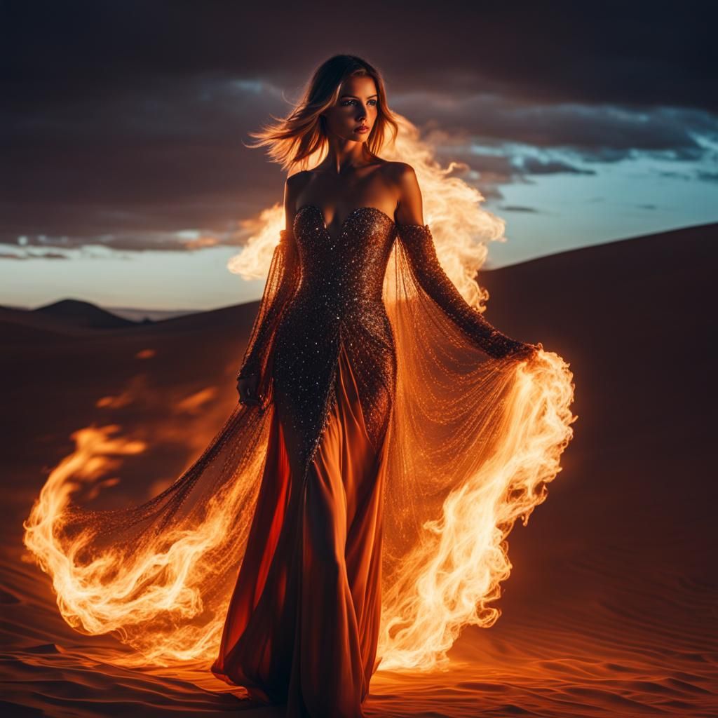 Fire girl - AI Generated Artwork - NightCafe Creator