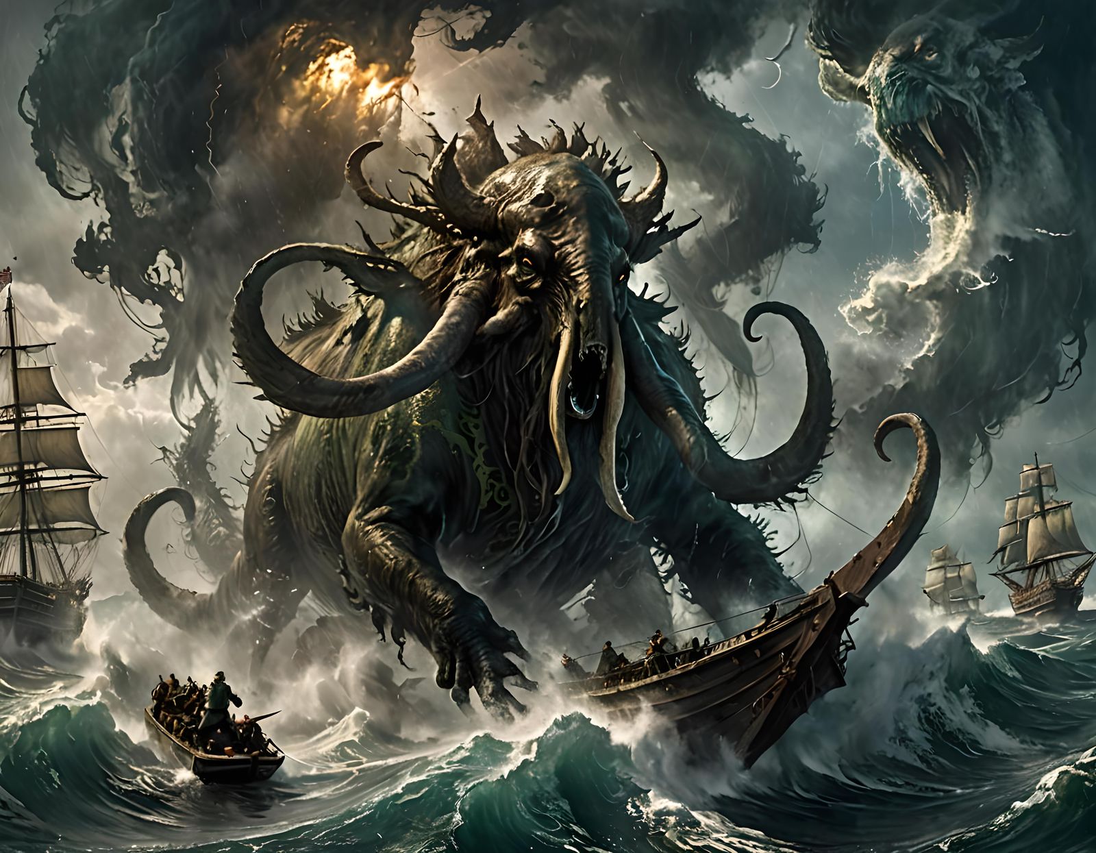 🆗Fiction. A wild mutant monster born from the depths of the ocean. - AI ...