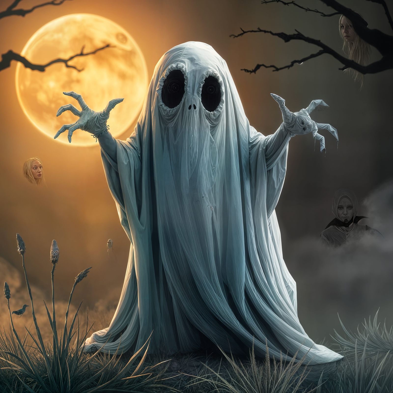 A creepy ghost - Ethereal Specter in Darkened Halls