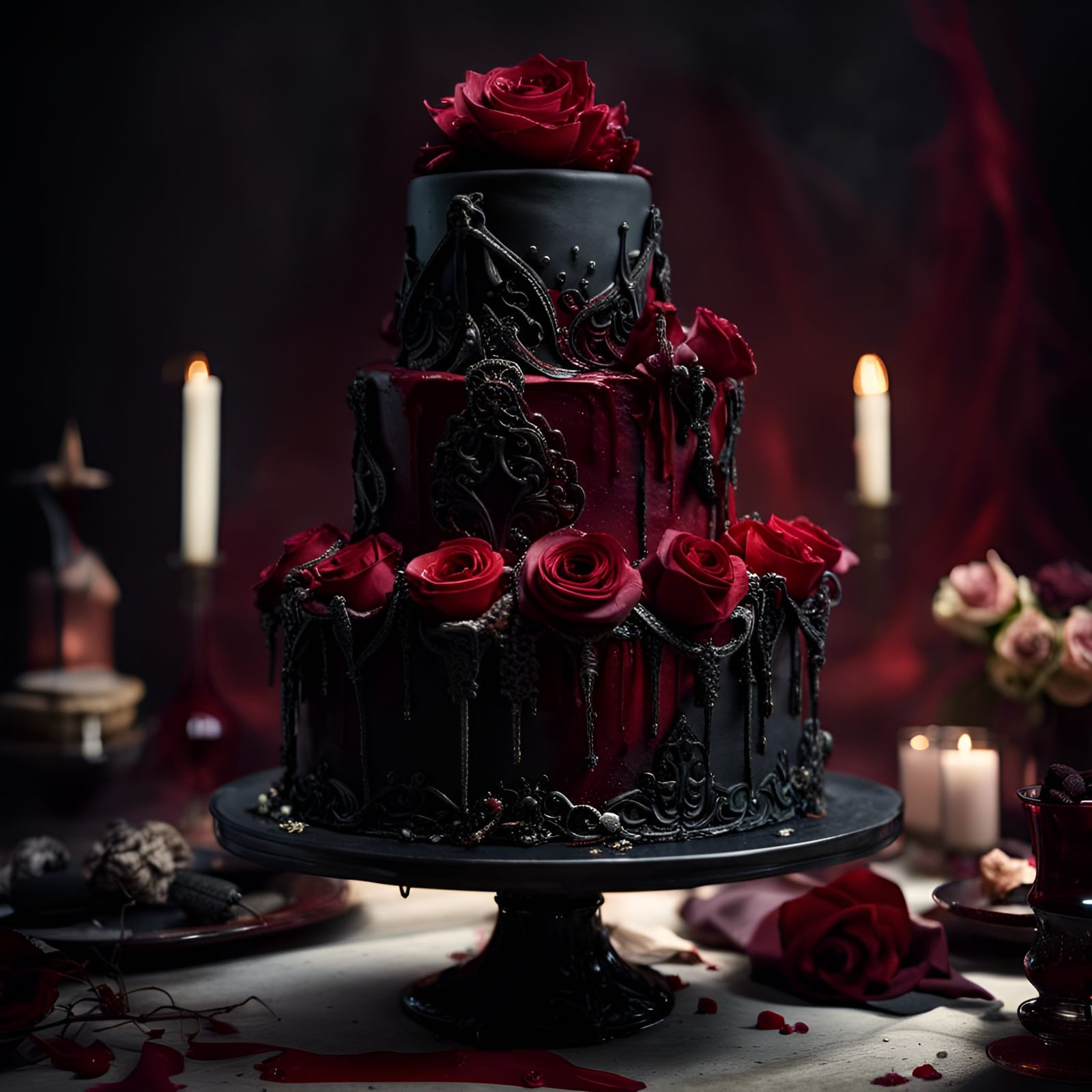 Gothic wedding cake - AI Generated Artwork - NightCafe Creator