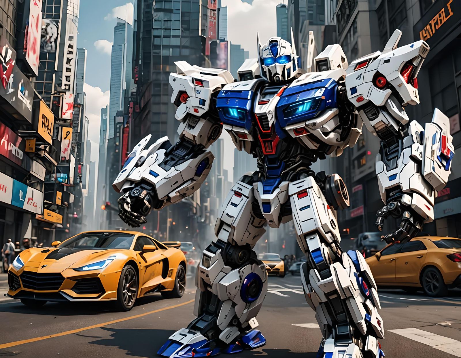 White Sportscar Jazz of the Autobots, from the Transformers. - AI ...