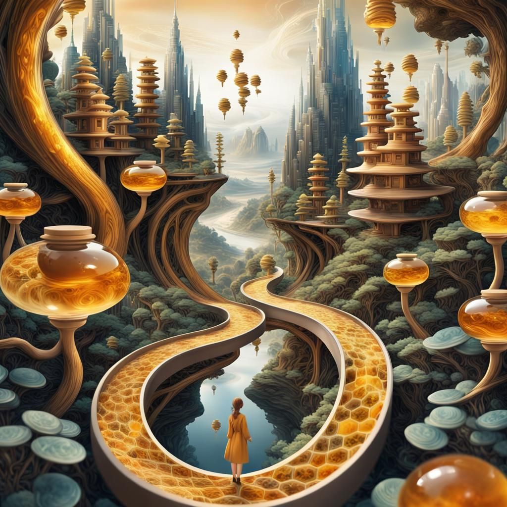 The Honeycomb Path. - AI Generated Artwork - NightCafe Creator