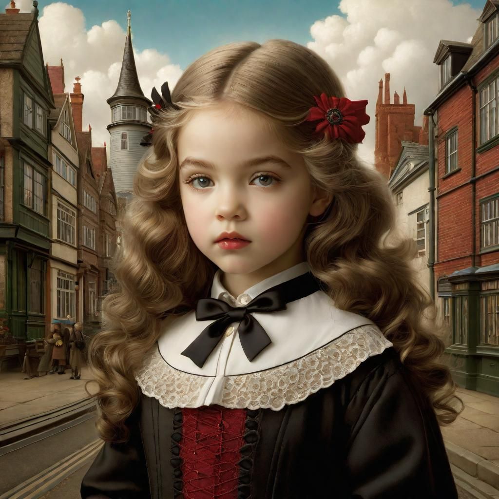 a highly detailed illustration of a beautiful young women in city 2023 ...