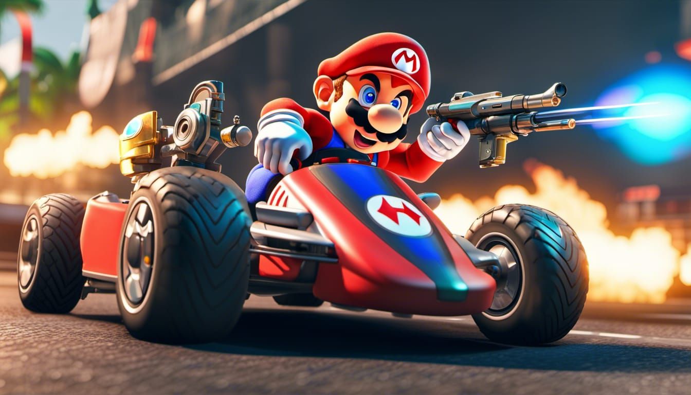 Mario kart badass - AI Generated Artwork - NightCafe Creator