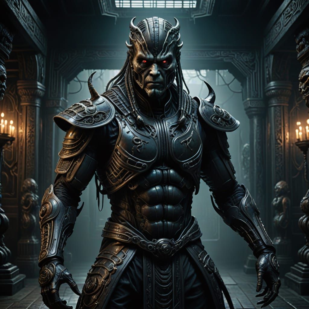 H.r. giger Kung Fu - Surreal Kung Fu Master in a Dark, Biom...