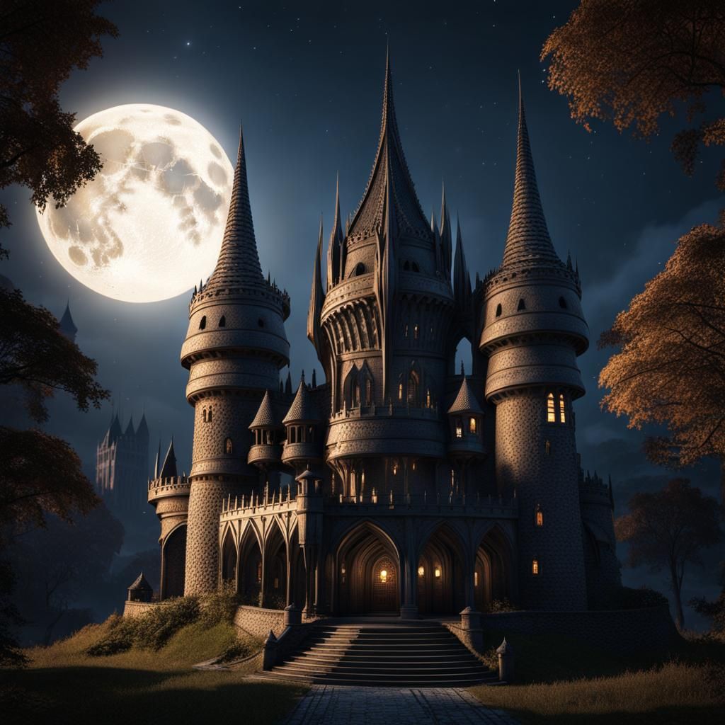 hyperdetailed fantasy gothic castle detailed Geometric Patterns gothic ...