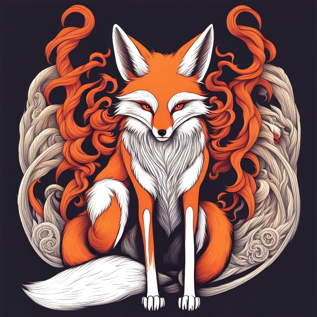 Fox with nine tails - AI Generated Artwork - NightCafe Creator