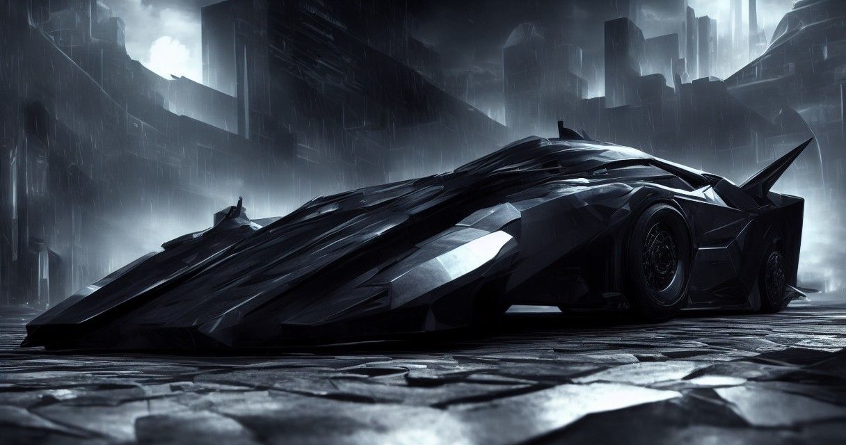Batman driving through Gotham City : r/nightcafe
