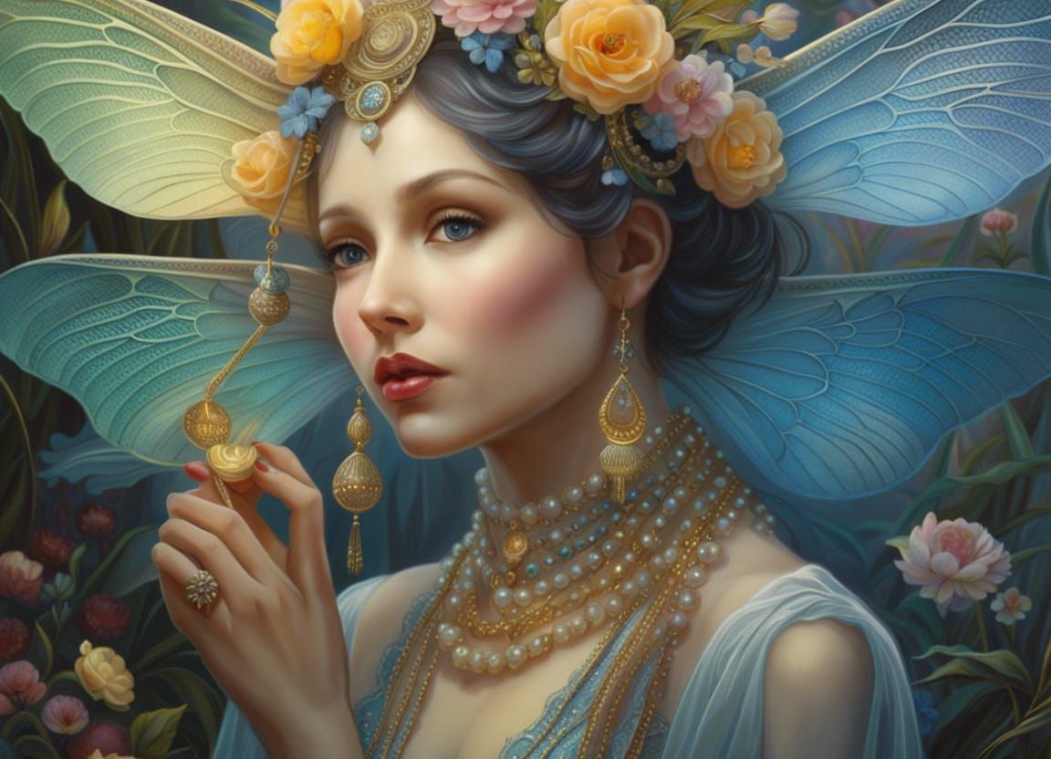 Dragonfly Queen - AI Generated Artwork - NightCafe Creator