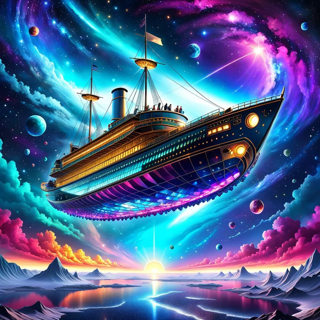 Cosmic Boat - AI Generated Artwork - NightCafe Creator