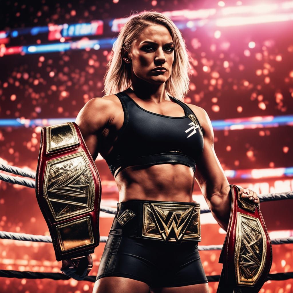 Elegant WWE Champions in Dramatic Lighting - AI Art