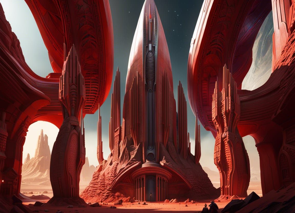 Alien Temple Mars - AI Generated Artwork - NightCafe Creator