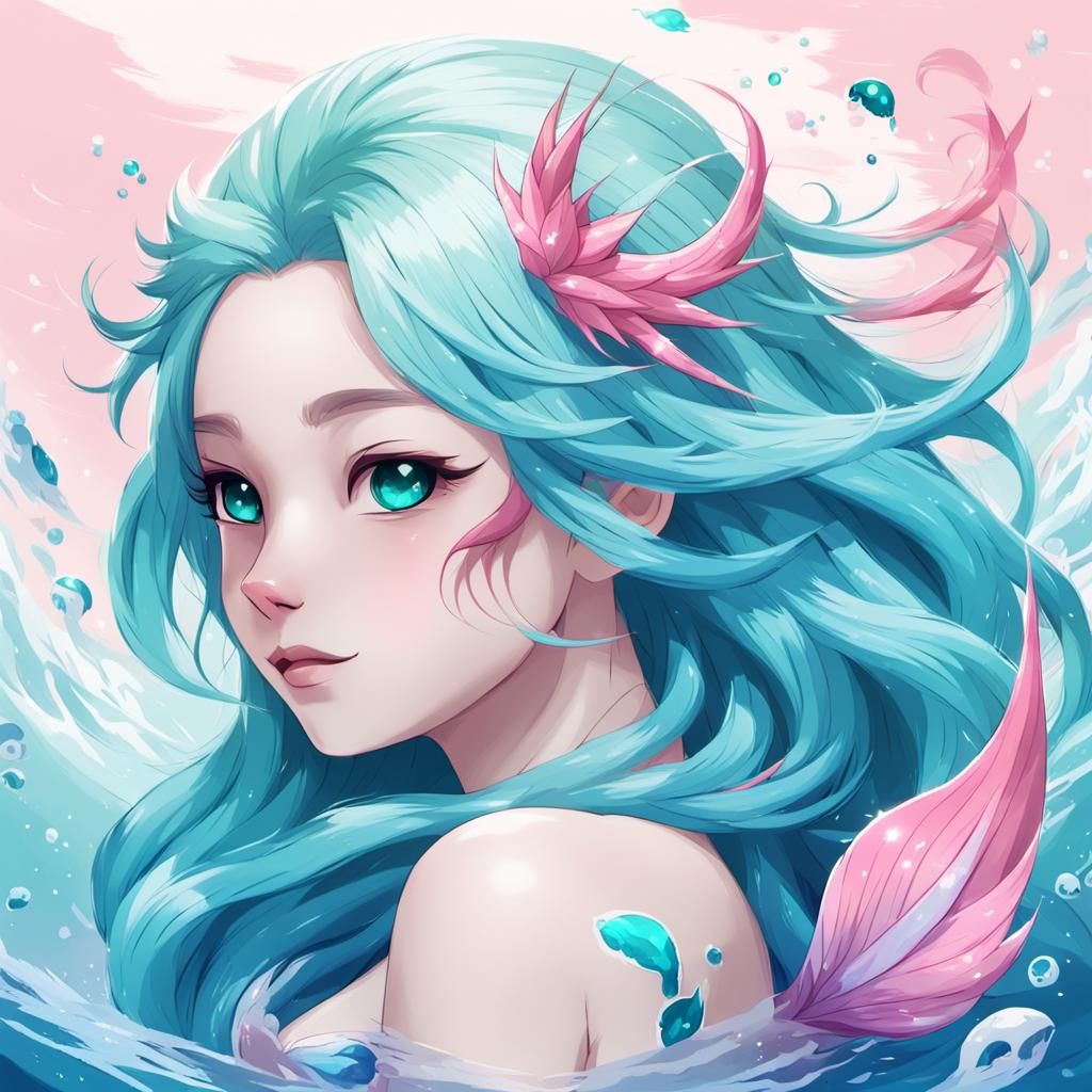 white furred seal mermaid - AI Generated Artwork - NightCafe Creator