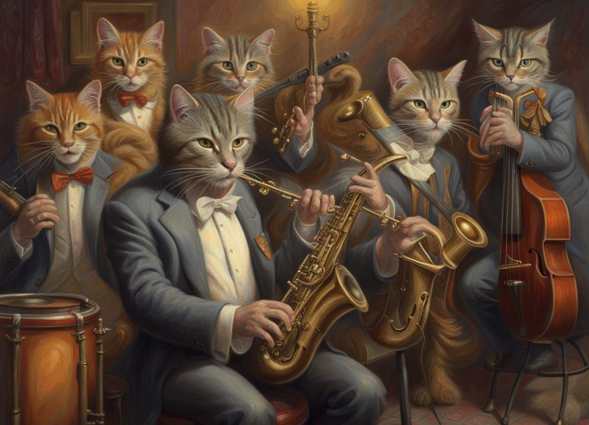 Jazz Kats 2 - AI Generated Artwork - NightCafe Creator