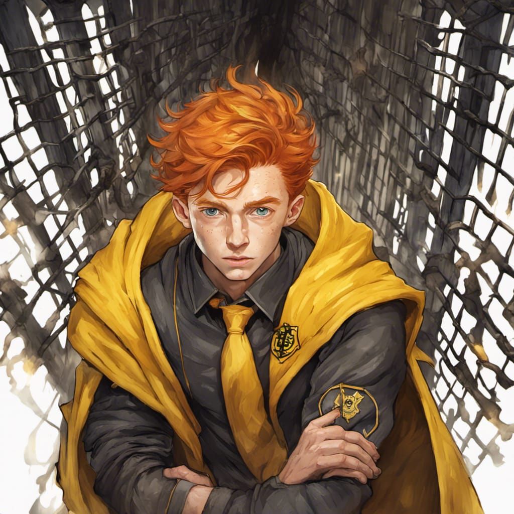 Hogwarts superhero , Teenage hufflepuff ginger boy with laser eyes ...