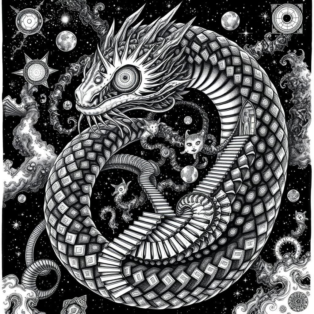 The Cosmic Serpent: A Psychedelic Portal Through Infinity