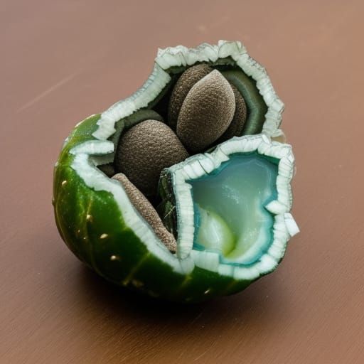 Pickle turning into geode - AI Generated Artwork - NightCafe Creator