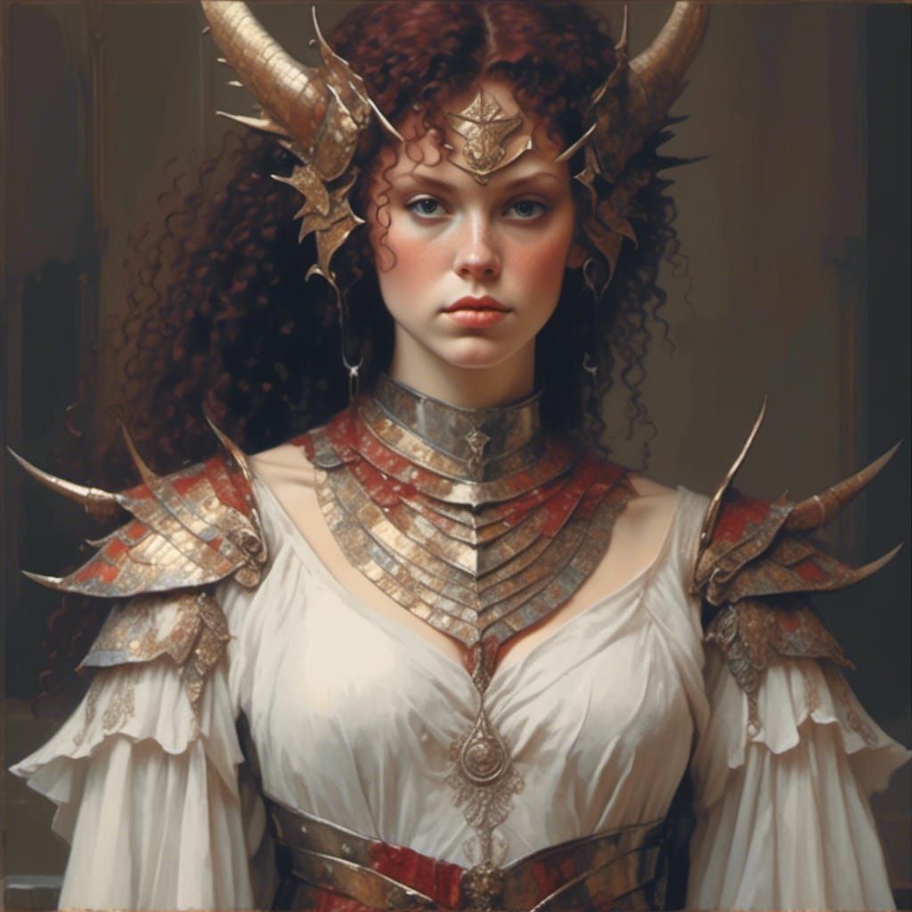 Lady Britomart, Dragon Slayer, fantasy armour, fairy wings, head and ...