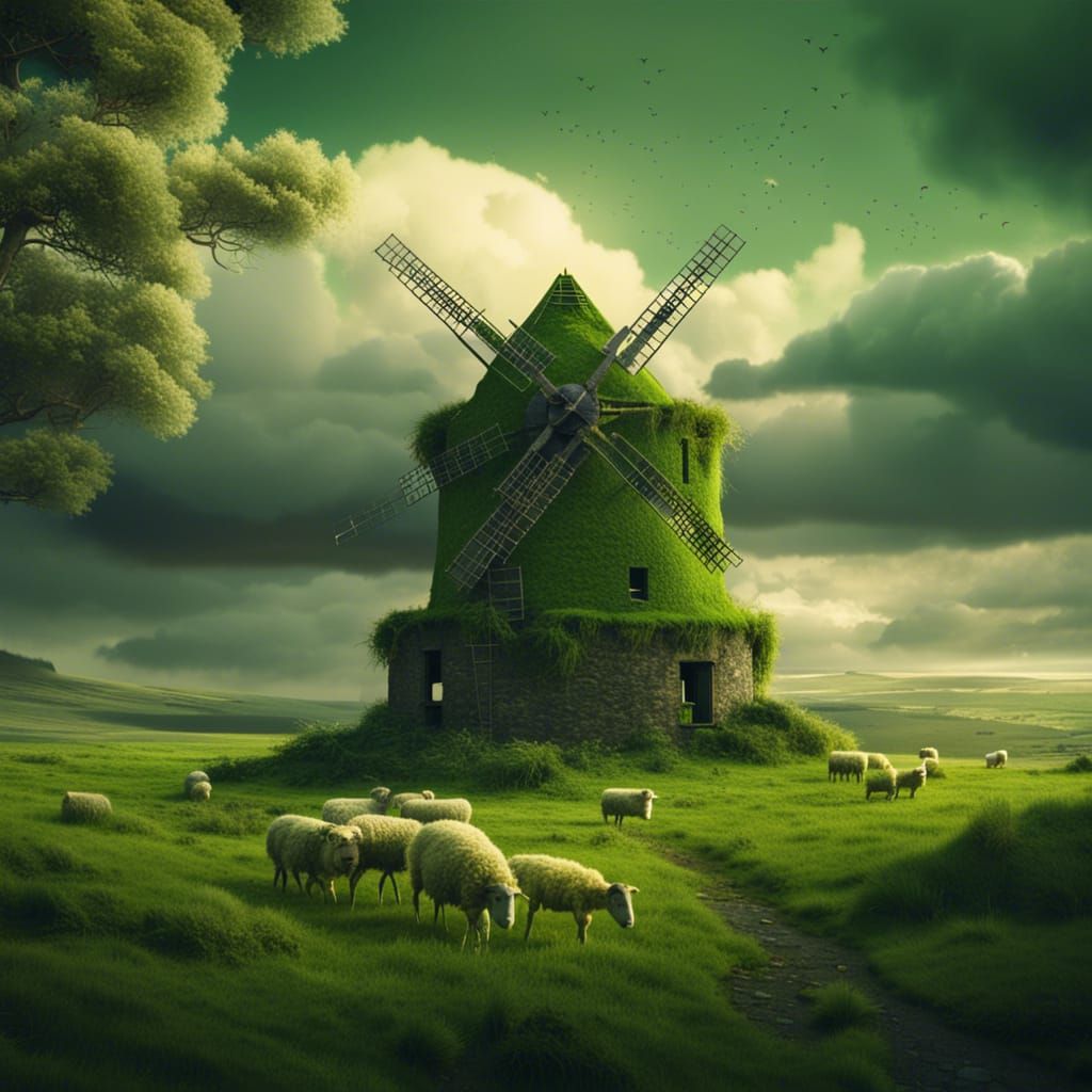 Severely Overgrown Windmill - AI Generated Artwork - NightCafe Creator