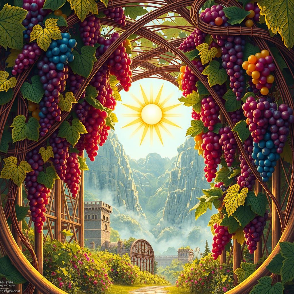 The Valley - Ancient Copper Trellis in Vibrant Garden Settin...