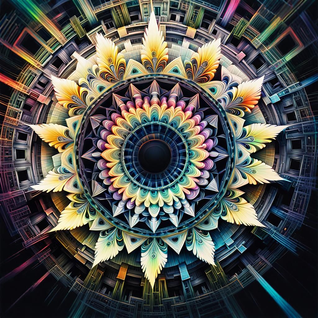 Abstract geometric mandala 15mar24 - AI Generated Artwork - NightCafe ...