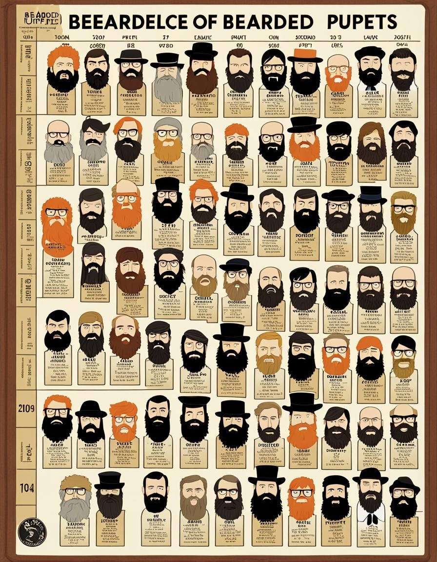 periodic table of bearded puppets - AI Generated Artwork - NightCafe ...