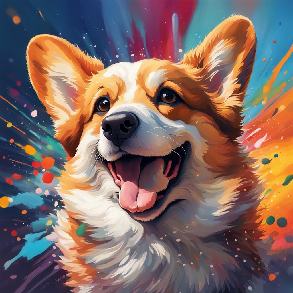 Happy corgi - AI Generated Artwork - NightCafe Creator
