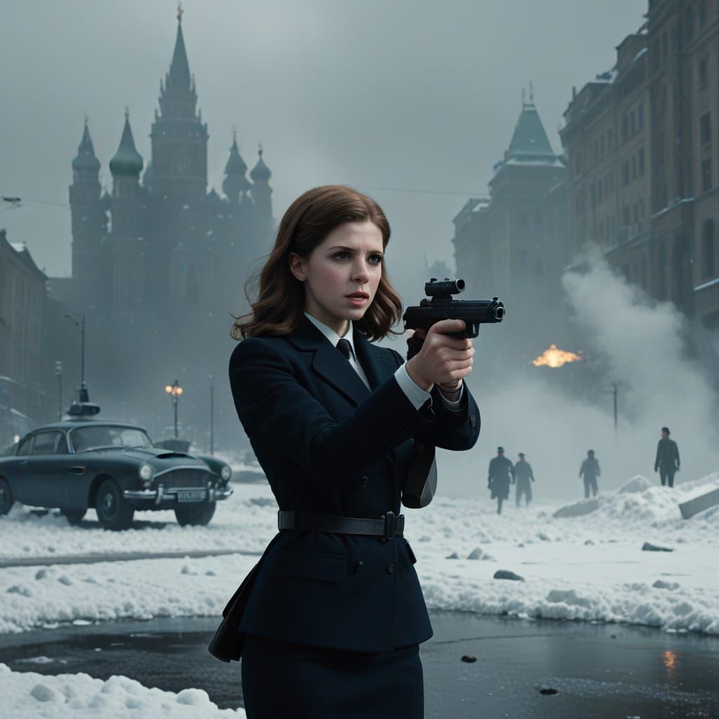 James Bond Spy Thriller Scene in 1960s Moscow, wit... - AI Art