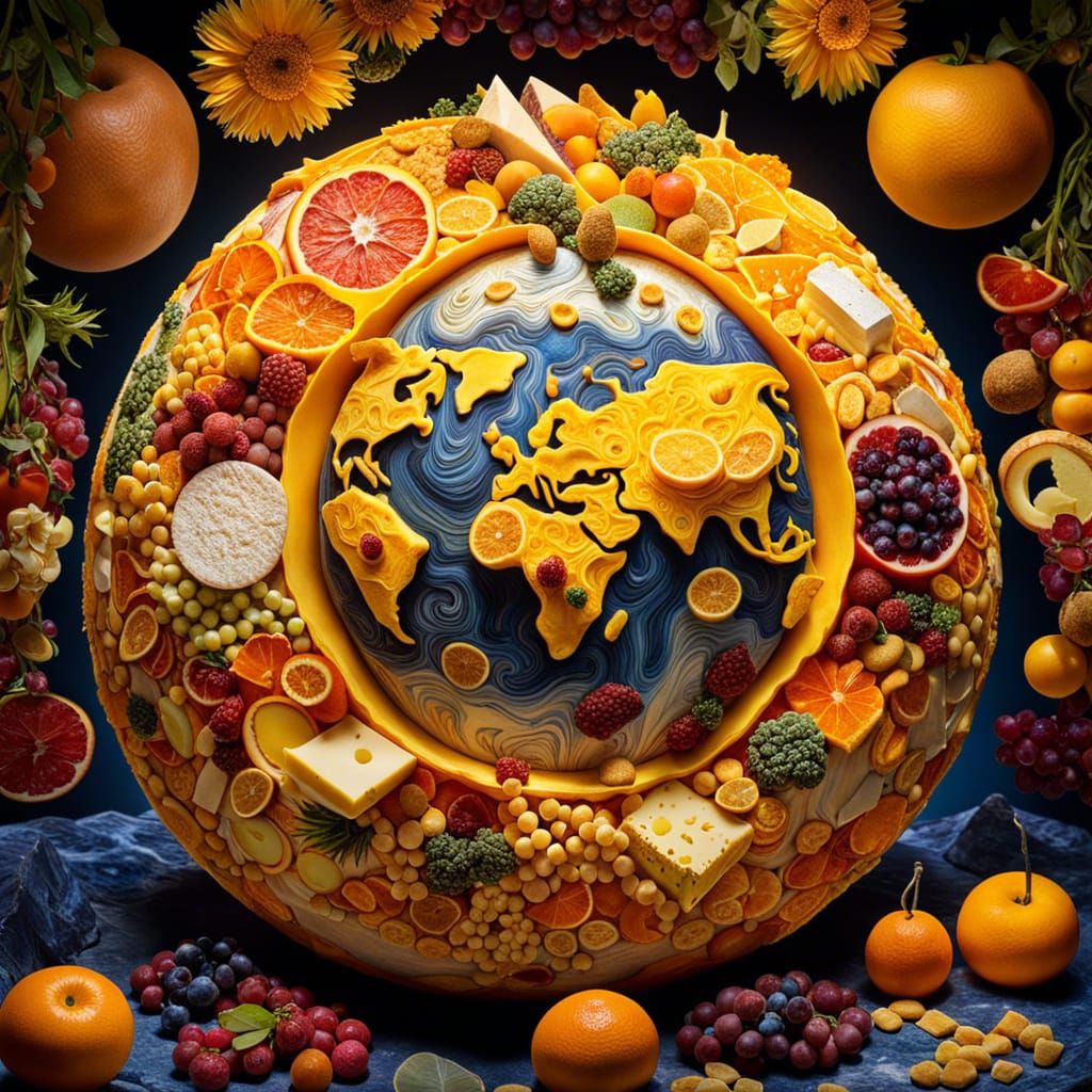 Earth and Galaxy Cheeseboard Made Of Cheese! - AI Generated Artwork ...