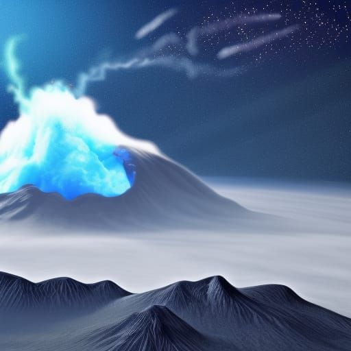 Ice volcano - AI Generated Artwork - NightCafe Creator