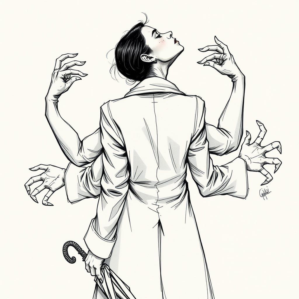 Distorted Figure with Multiple Arms and Blemishes ... - AI Art