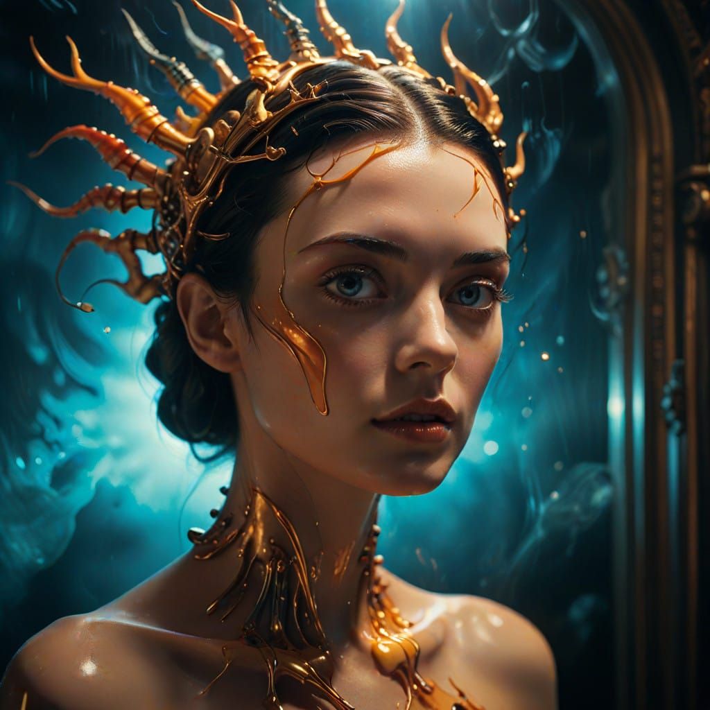 Hyper-surrealistic Dreamscape,vibrant Daliesque colors