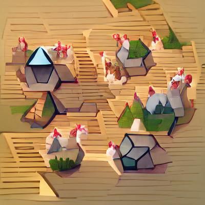 Isometric hexagonal village; chickens - AI Generated Artwork ...