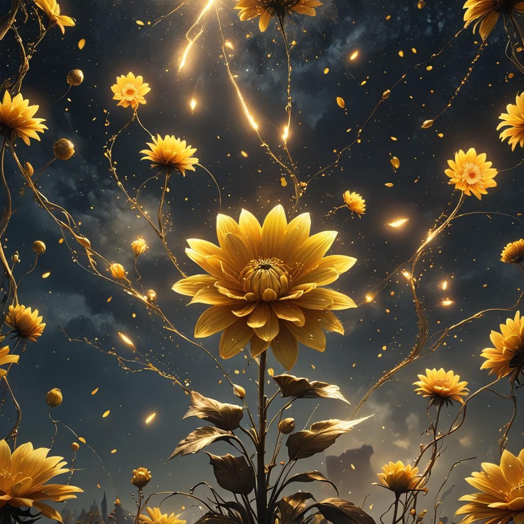 Night flowers - AI Generated Artwork - NightCafe Creator