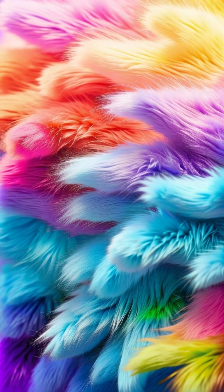 Fluffy fur closeup colourful gradient - AI Generated Artwork ...
