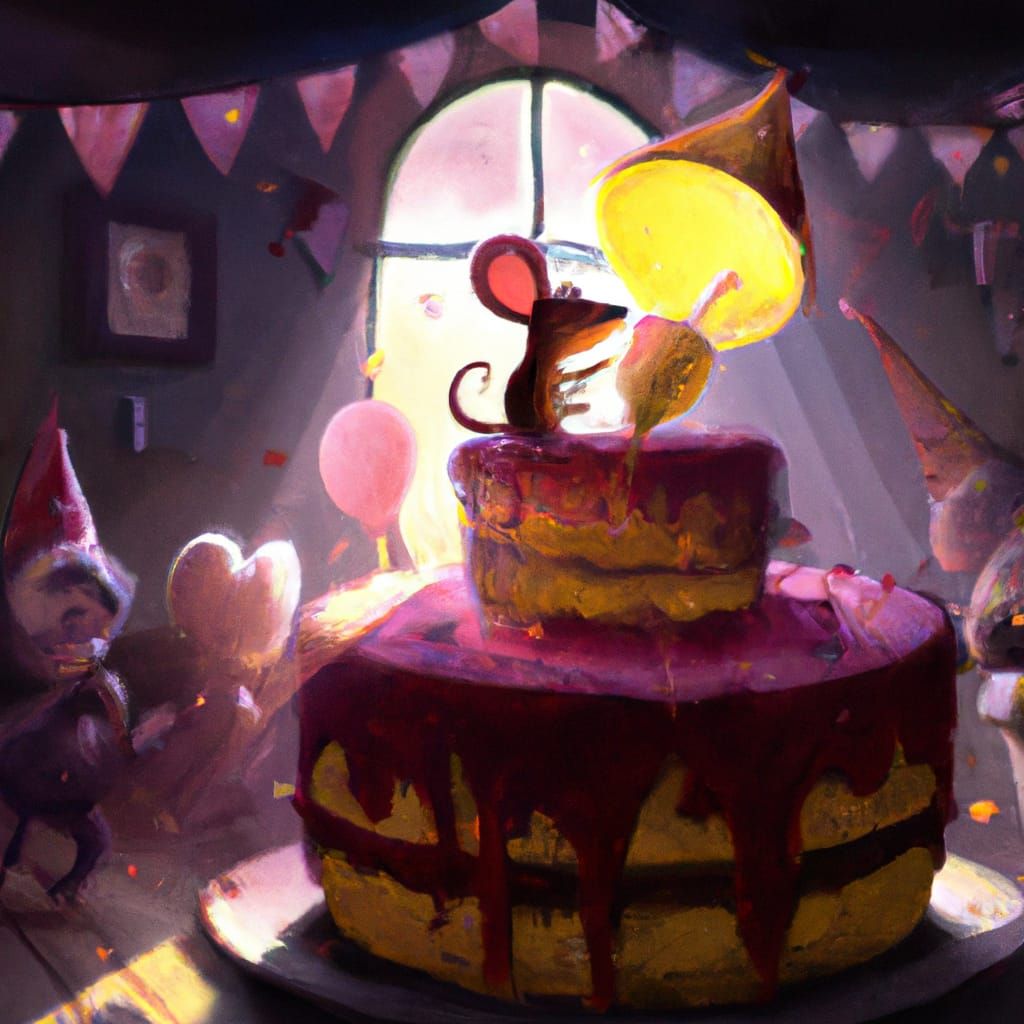 Mouse in the cake - AI Generated Artwork - NightCafe Creator